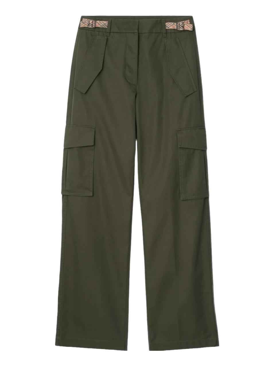 BURBERRY Burberry Check Trim Gabardine Cargo Trousers